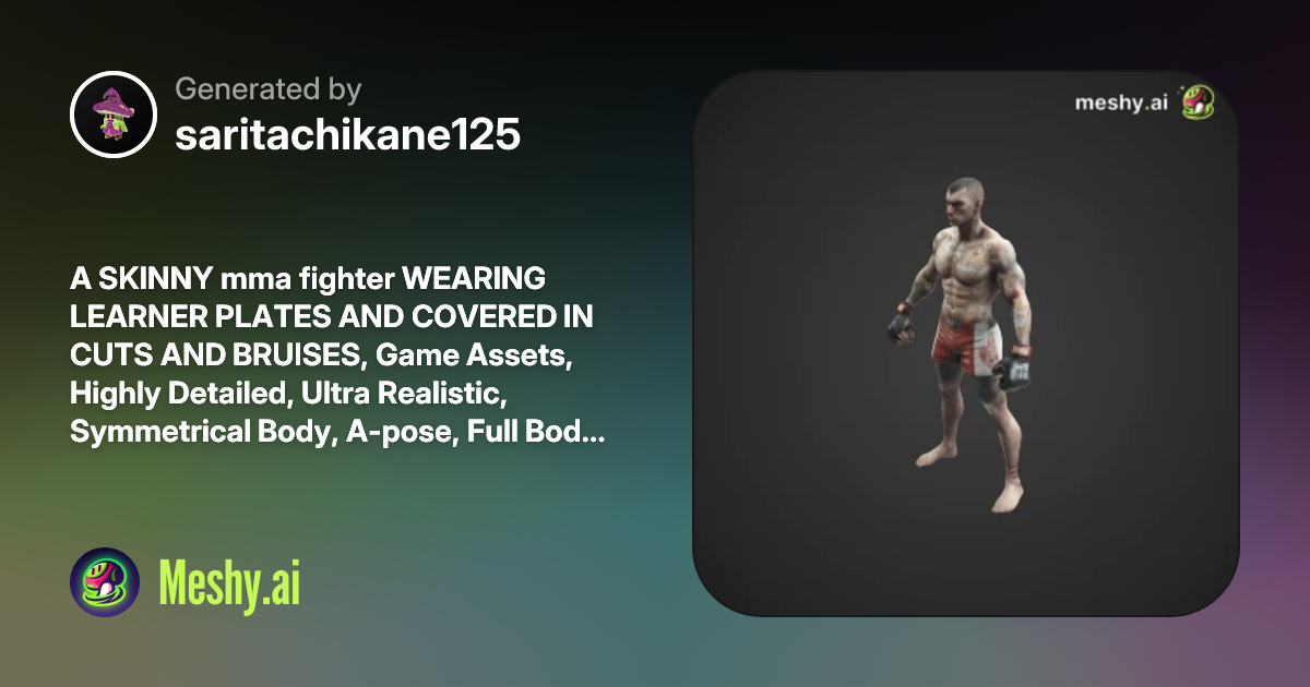 "A SKINNY mma fighter WEARING LEARNER PLATES AND COVERED IN CUTS AND ...