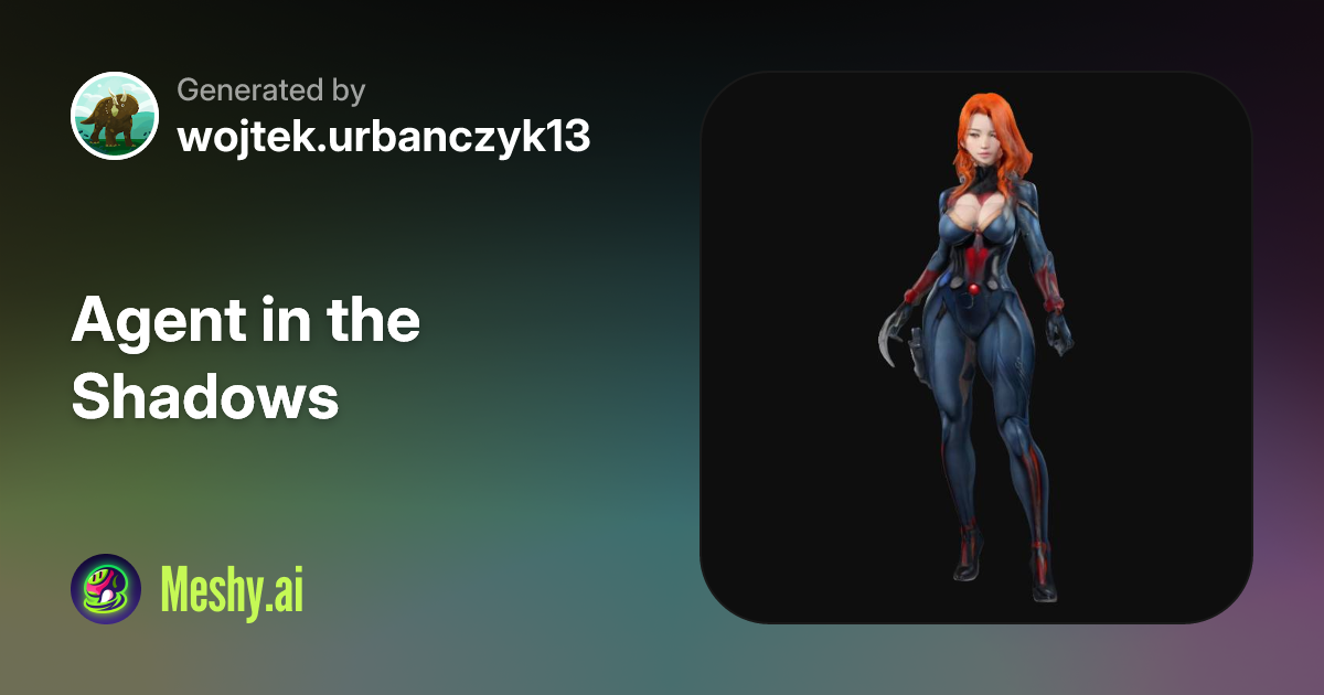 "Agent in the Shadows" - Download free 3D models generated with Meshy ...