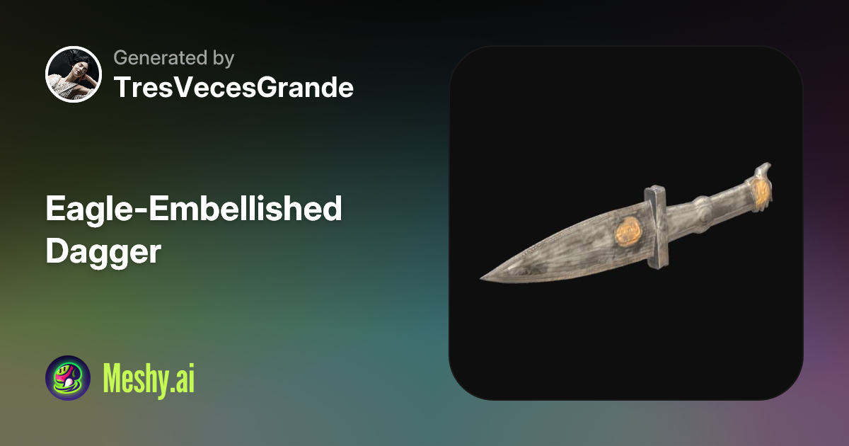 "Eagle-Embellished Dagger" - Download free 3D models generated with ...