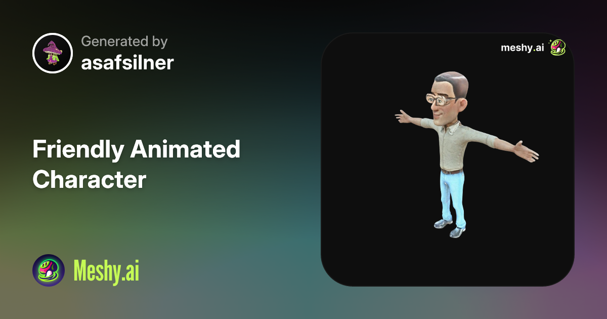 "Friendly Animated Character" - Download free 3D models generated with ...