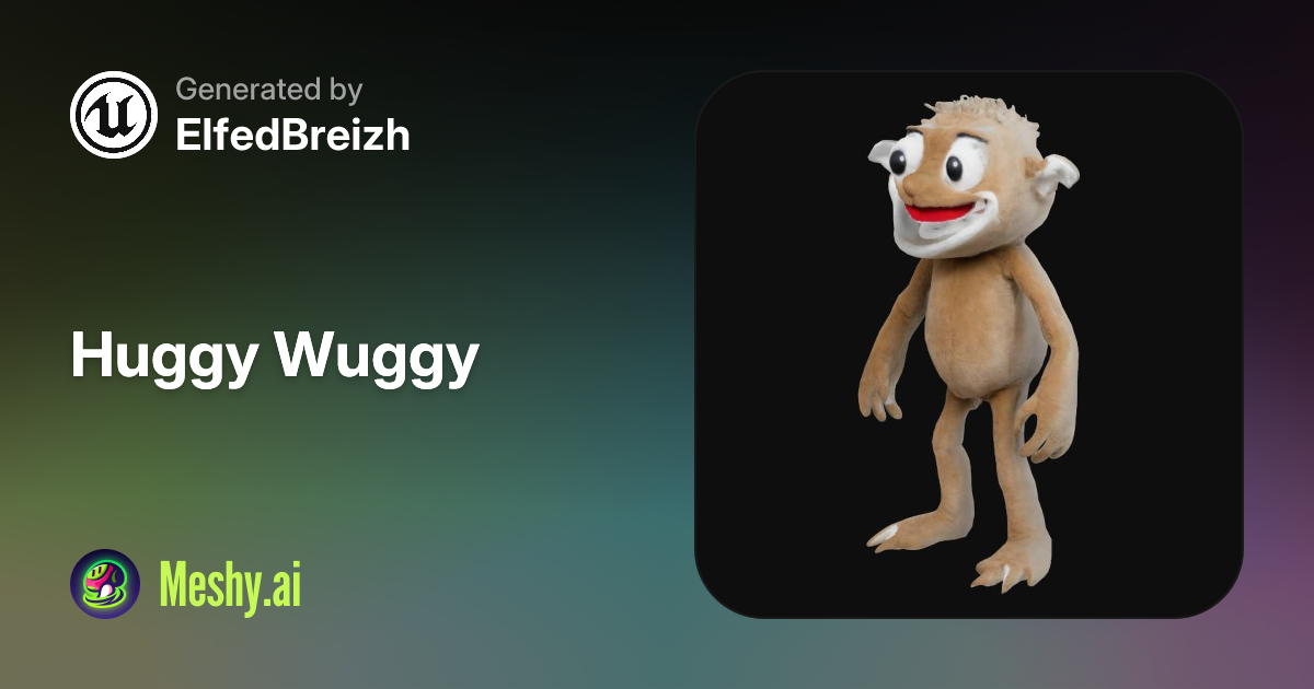 "Huggy Wuggy" - Download free 3D models generated with Meshy AI by ...