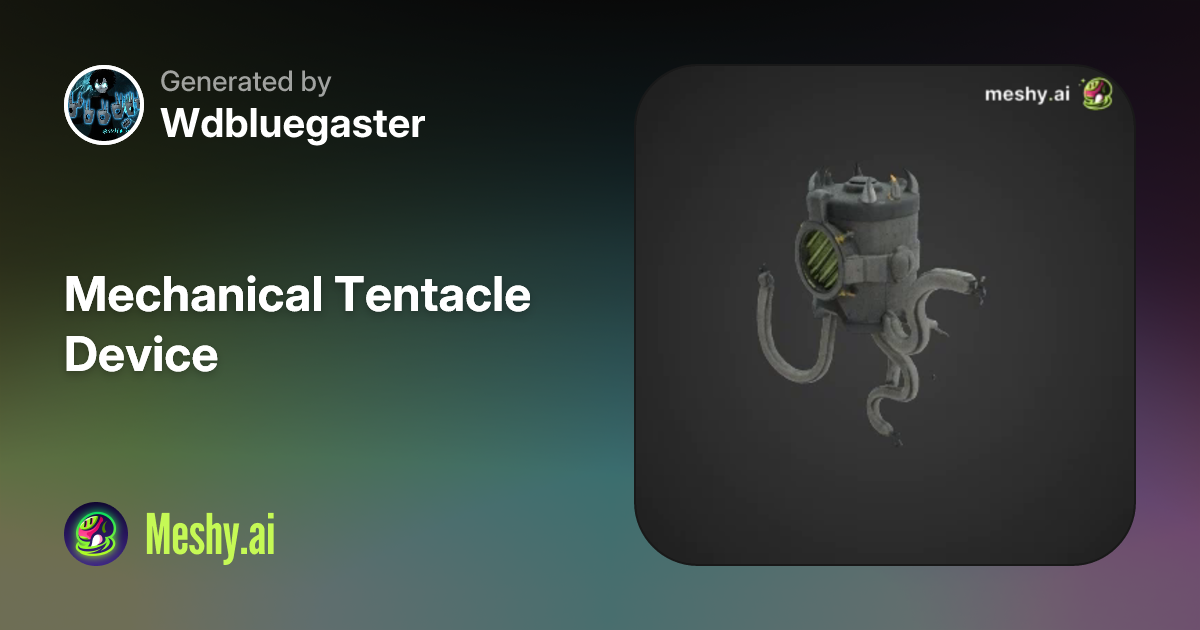 "Mechanical Tentacle Device" - Download free 3D models generated with ...