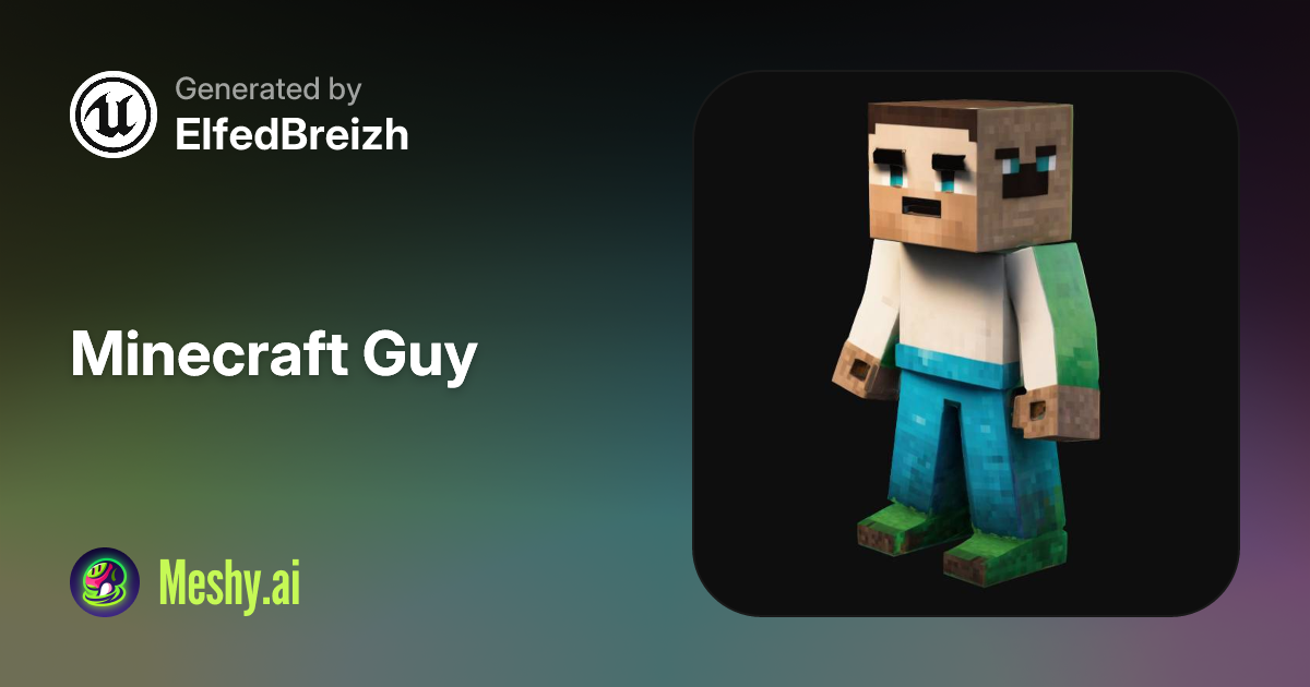 "Minecraft Guy" - Download free 3D models generated with Meshy AI by ...
