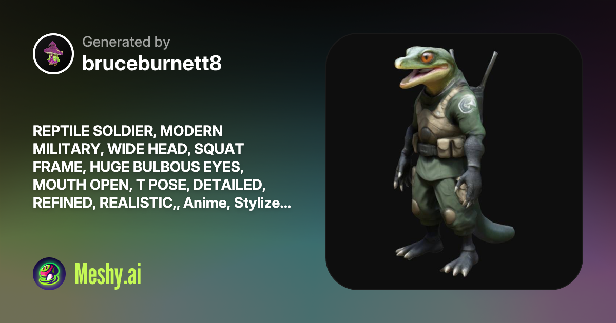 "REPTILE SOLDIER, MODERN MILITARY, WIDE HEAD, SQUAT FRAME, HUGE BULBOUS ...