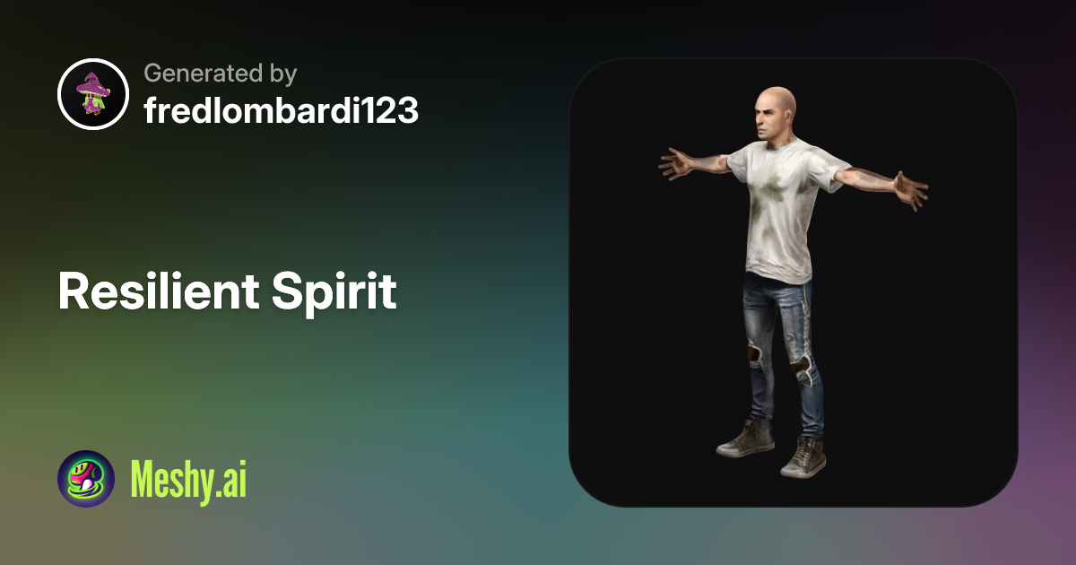 "Resilient Spirit" - Download free 3D models generated with Meshy AI by ...