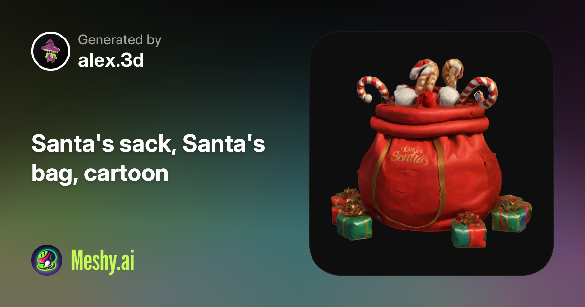 "Santa's sack, Santa's bag, cartoon" - Download free 3D models ...
