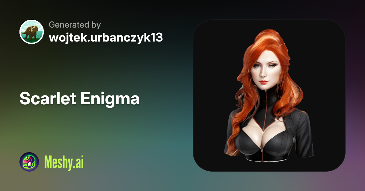 "Scarlet Enigma" - Download free 3D models generated with Meshy AI by @wojtek.urbanczyk13