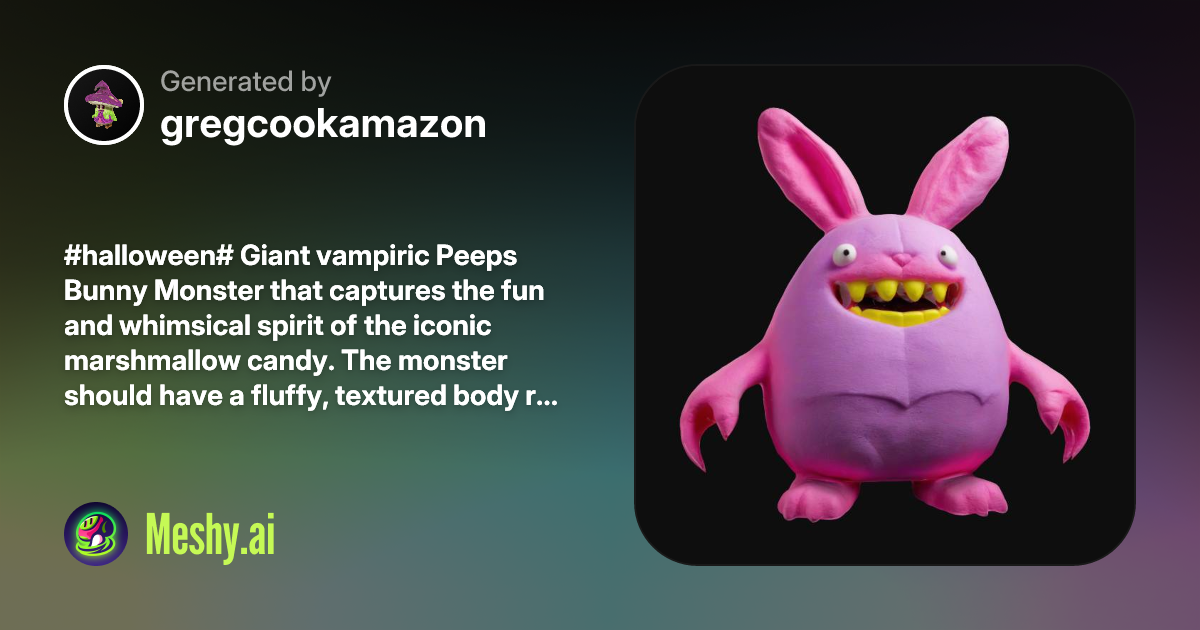 "#halloween# Giant vampiric Peeps Bunny Monster that captures the fun and whimsical spirit of ...