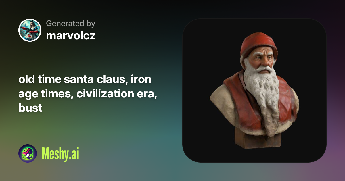 "old time santa claus, iron age times, civilization era, bust ...