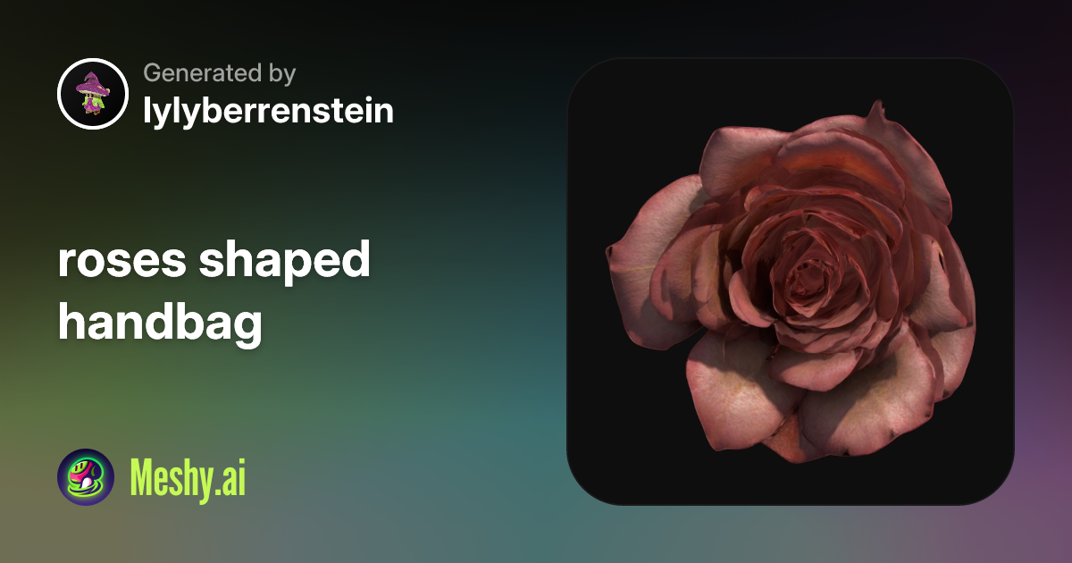 "roses shaped handbag" - Download free 3D models generated with Meshy ...