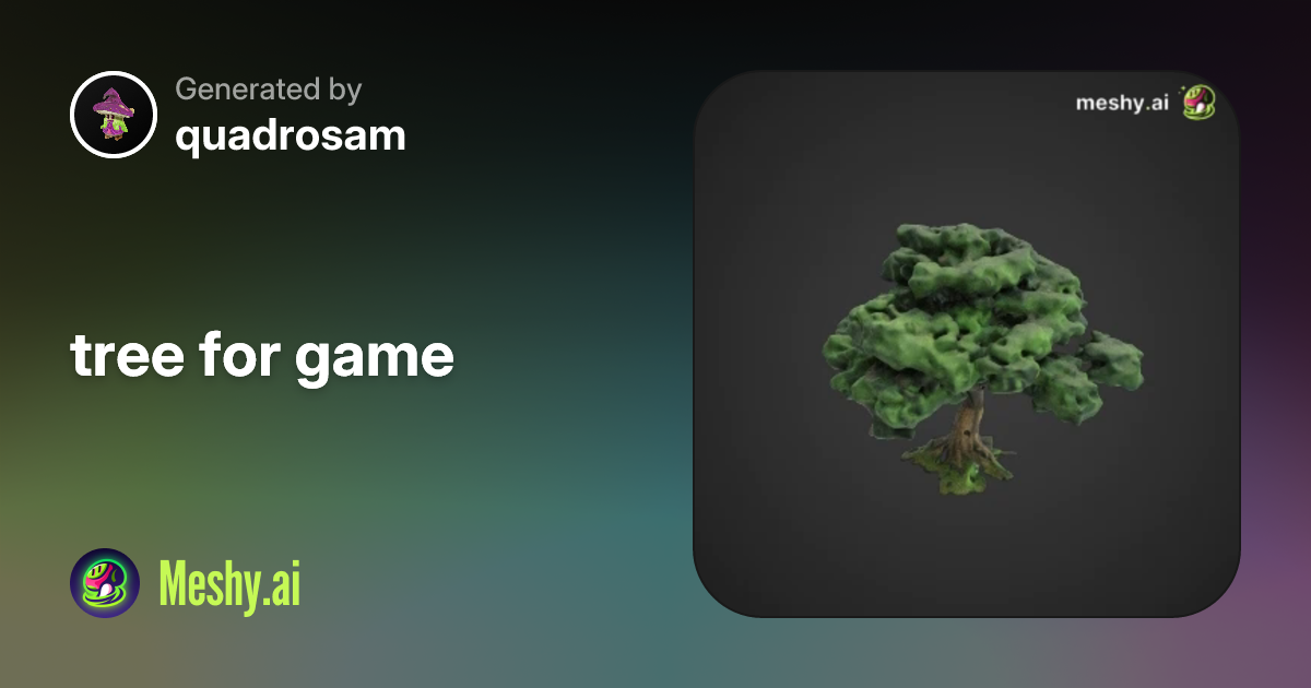 "tree for game" - Download free 3D models generated with Meshy AI by ...
